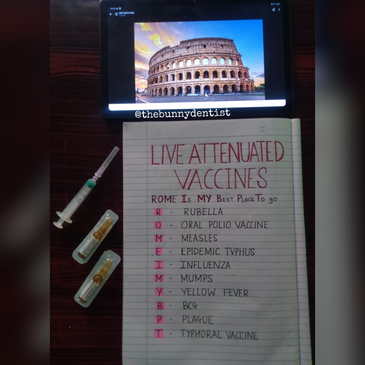 Mnemonic on Live Attenuated Vaccines – Dentowesome