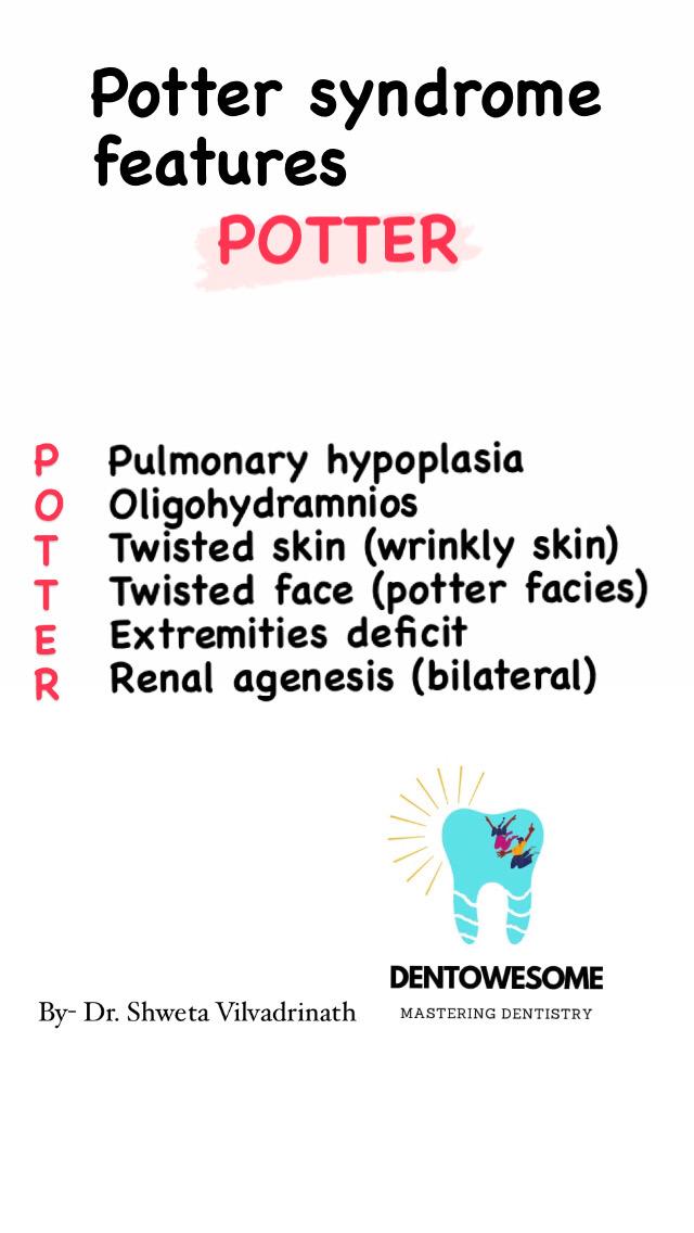 Mnemonic on Potter Syndrome – Dentowesome